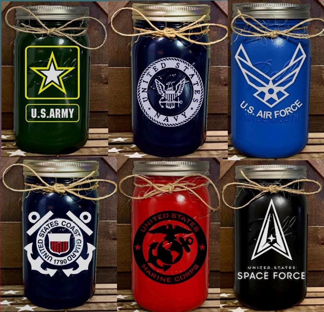 Custom US Military Mason Jars ~ Air Force ~ Army ~ Coast Guard ...