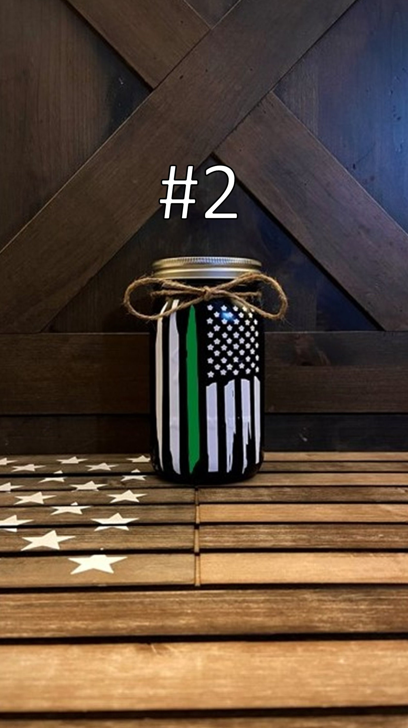 Custom American Flag Mason Jar Design W/ First Responder Line ~ Police ...