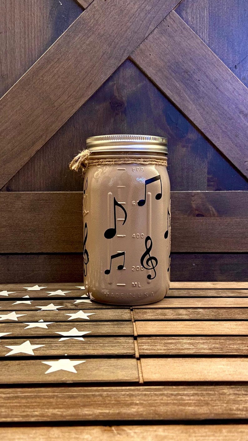 Custom Music Note Mason Jar Decor ~ 3 Music Note Decals ~ Country, Rock ...