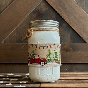Custom Rustic Christmas Truck Mason Jar Decor ~ Winter ~ Christmas Tree ...