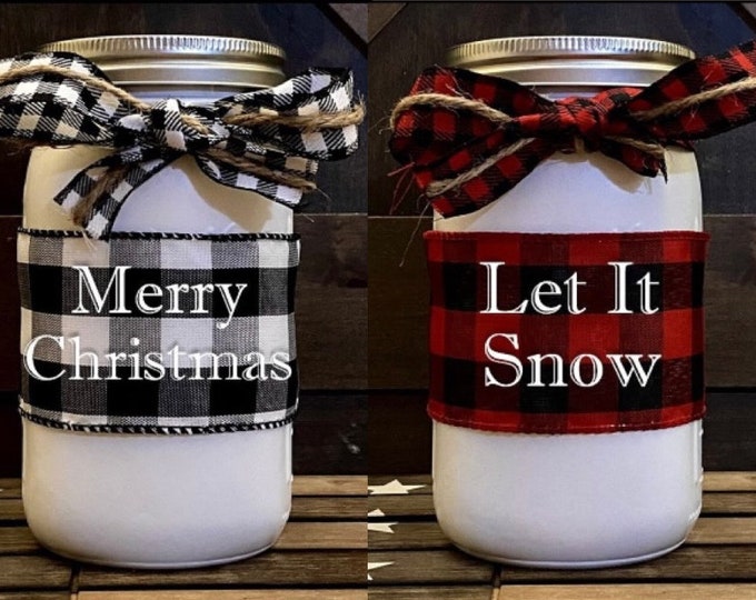 Buffalo Plaid Red and Black Christmas Ornaments Set of 4 Farmhouse ...