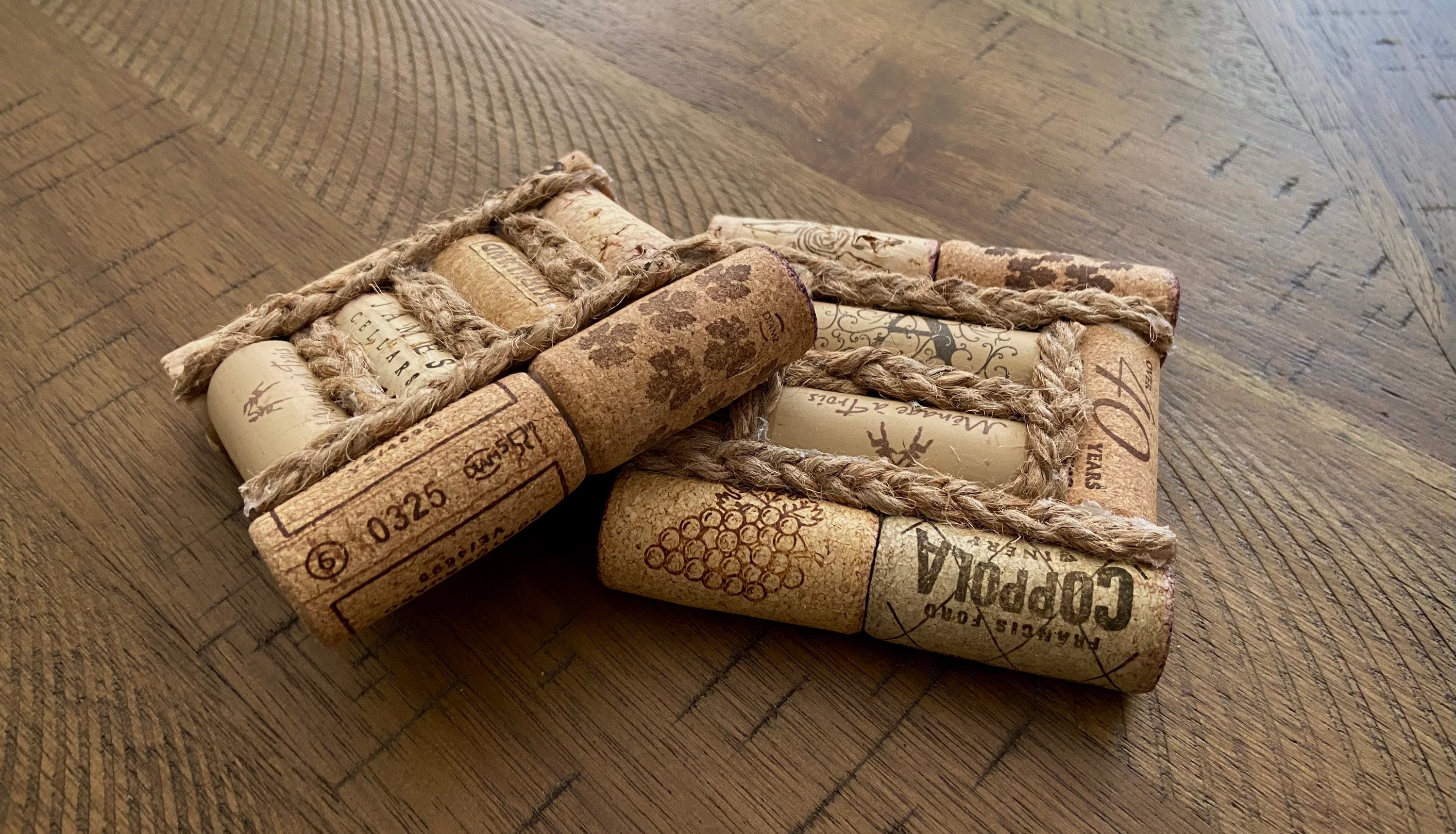 Wine Cork Coasters for Glass Cup, Bottle, Wine Glass ~ 4 Different ...