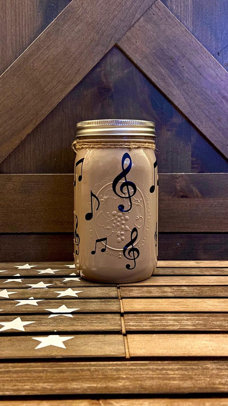 Custom Music Note Mason Jar Decor ~ 3 Music Note Decals ~ Country, Rock ...
