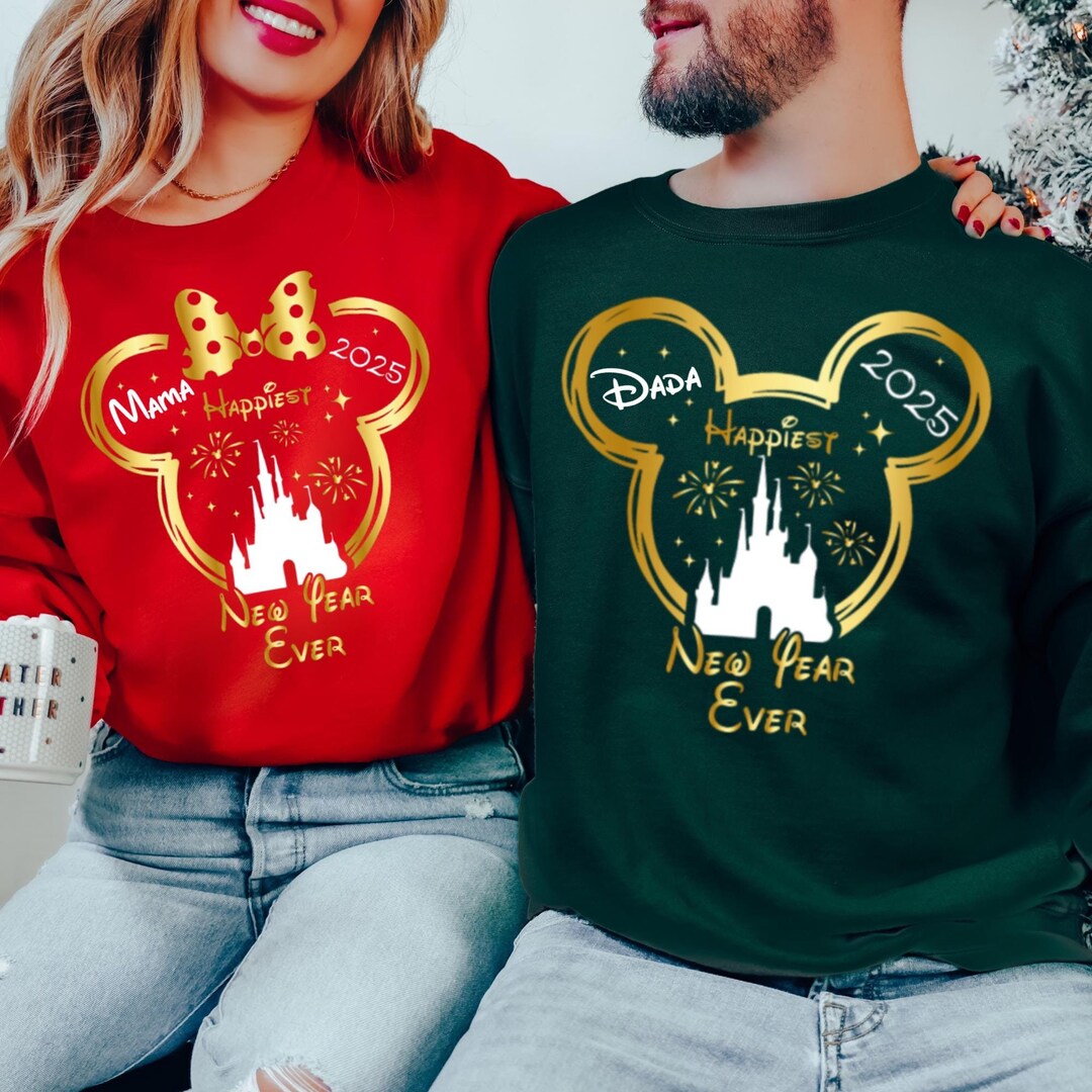 Personalized New Year 2025 Disney Family Sweatshirt,happy New Year 2025 ...