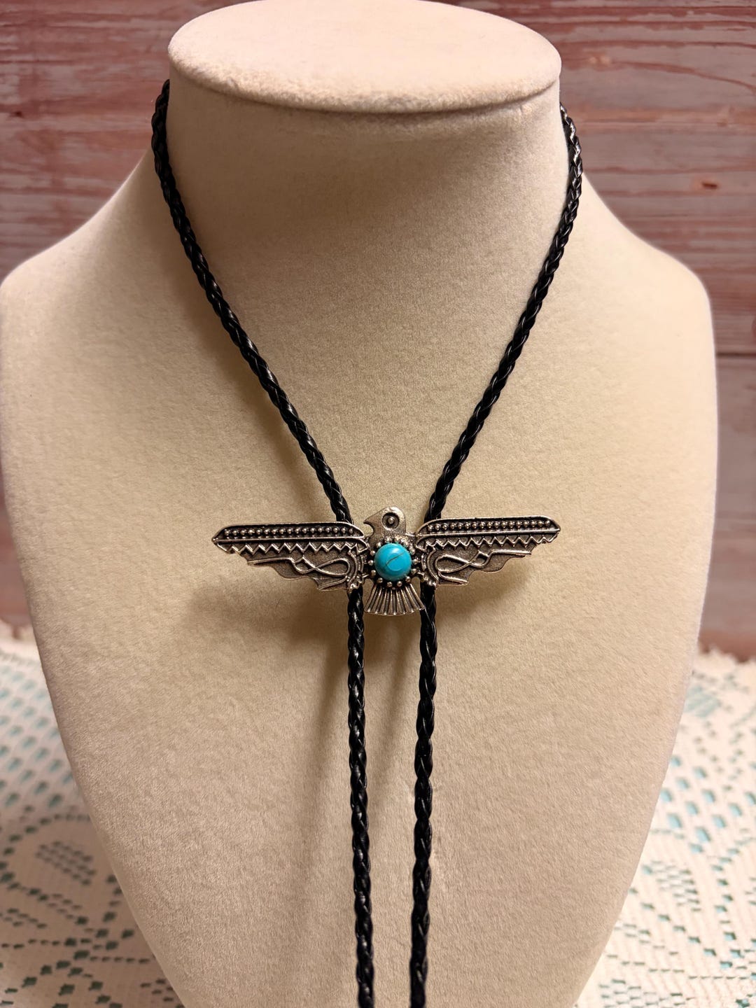 Bolo Tie Made From Turquoise Brooch - Etsy