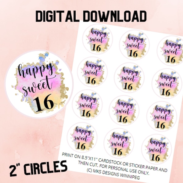 Sweet 16 Stickers - Etsy