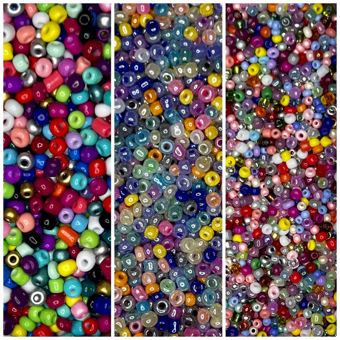 Seed Bead Bead Mix - 50g - Bead Soup - 4mm, 3mm, 2mm Seed Beads - DIY ...