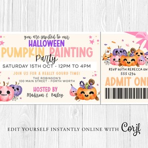 HALLOWEEN Pumpkin Painting Party Flyer Editable Template, Spooky, Trick ...