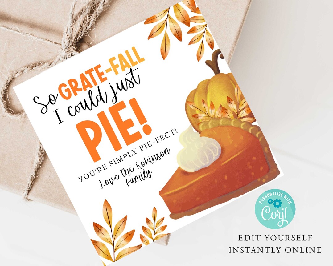 FALL Appreciation Gift Tag, Teacher, Friends, Thankyou Card, PTO ...