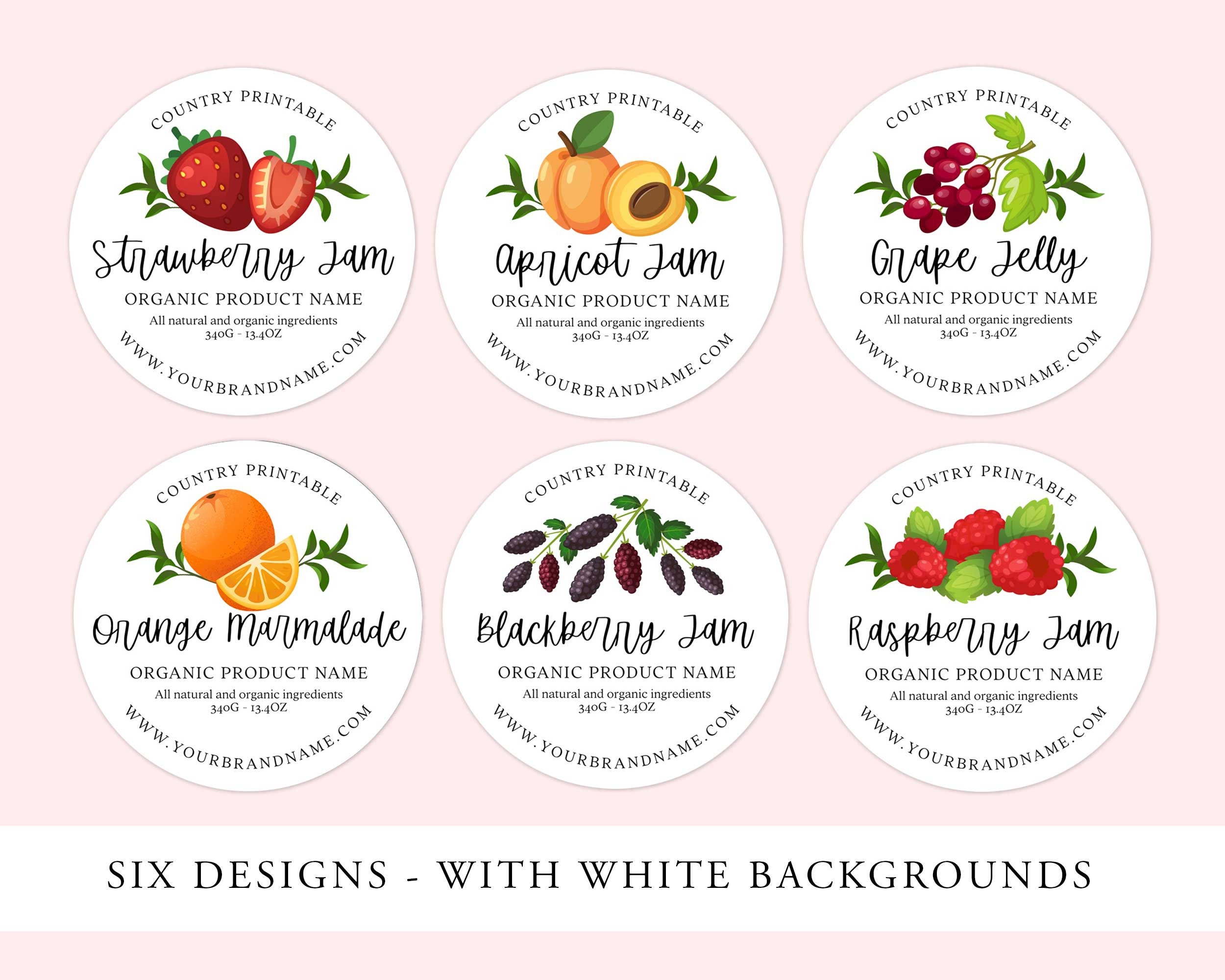 Editable JAM Labels, Round Kraft Label, Jam Label Printable, Mason Jar ...