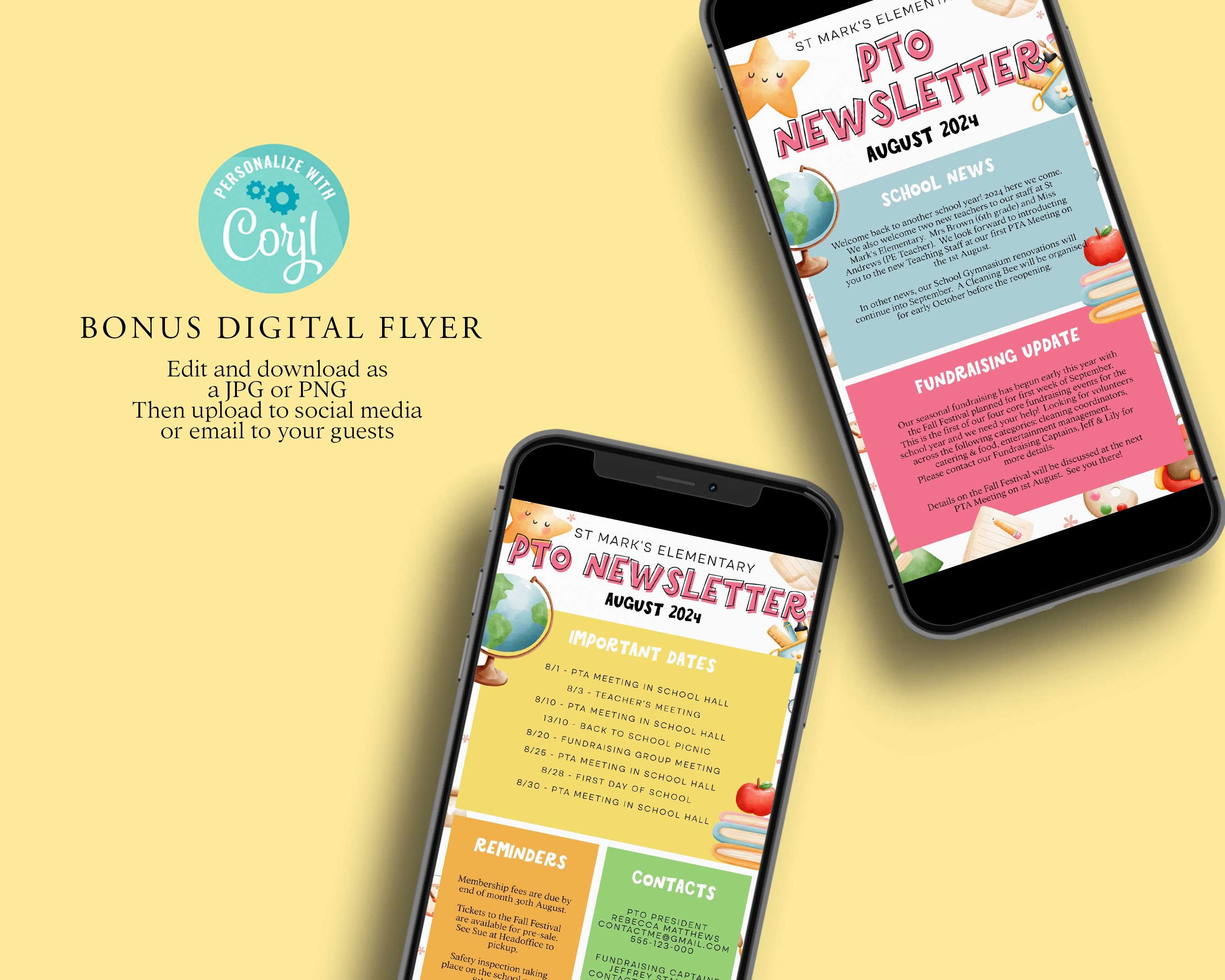 PTO NEWSLETTER Flyer Template, Pta, Fundraising Event, Volunteer ...
