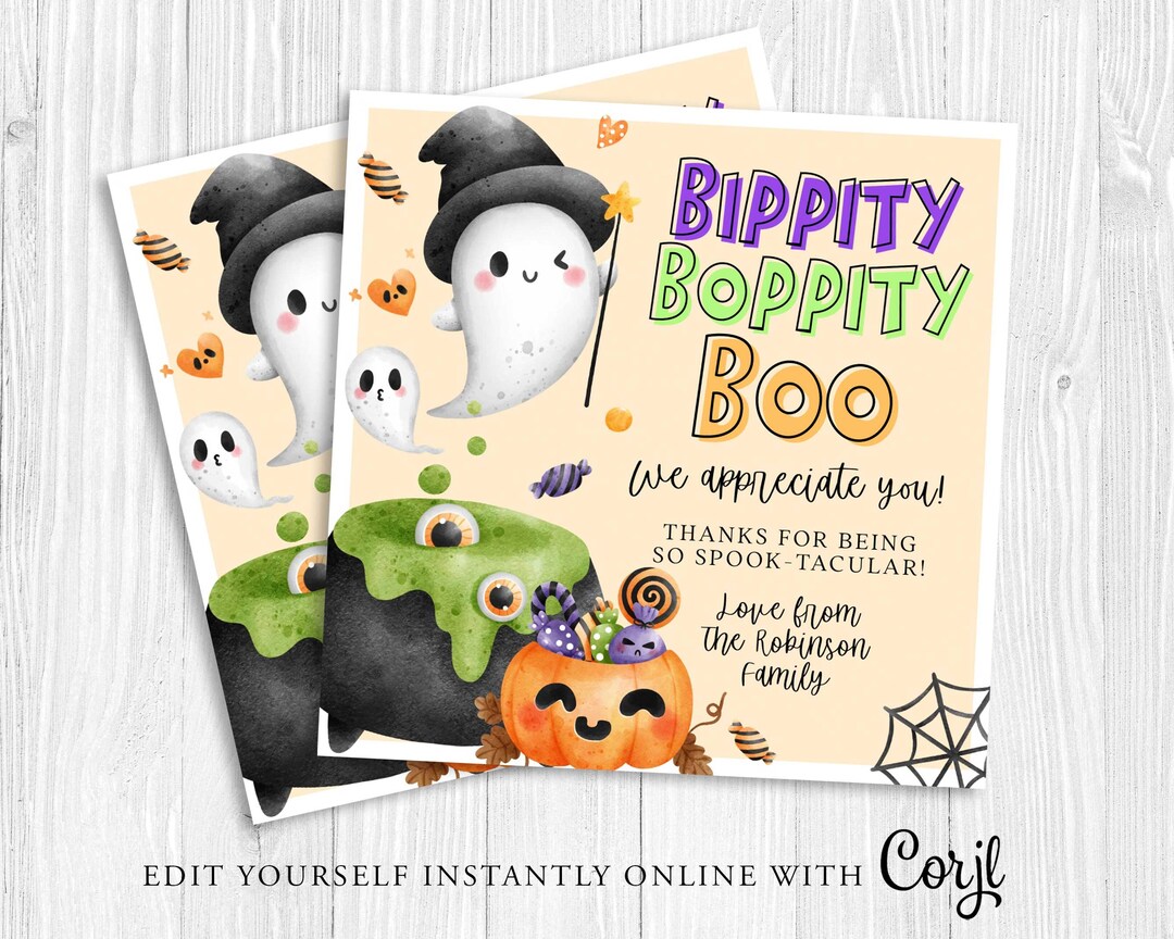 HALLOWEEN Appreciation Gift Tag, Teacher, Friends, Trick or Treat ...