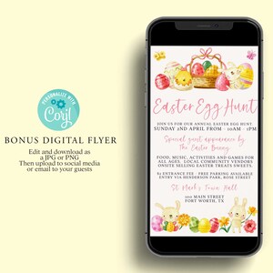 Editable EGG HUNT Flyer Template, EASTER Flyer, Diy Flyer, Spring ...