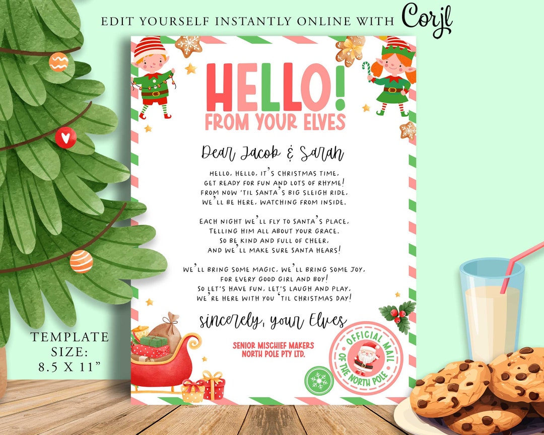 CHRISTMAS ELF Arrival Letter, Christmas Elf Activities, Nice List ...