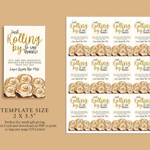 CINNAMON Roll Appreciation Gift Tag, Teacher, Friends, Mothers Day ...