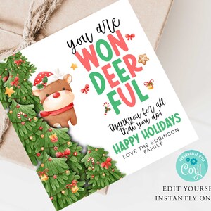 CHRISTMAS Appreciation Gift Tag, Teacher, Friends, Thankyou Card, Pto ...