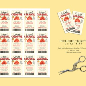 CARNIVAL Fundraiser Editable Flyer Template, PTO, School Community or ...