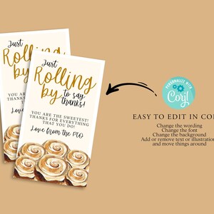 CINNAMON Roll Appreciation Gift Tag, Teacher, Friends, Mothers Day ...