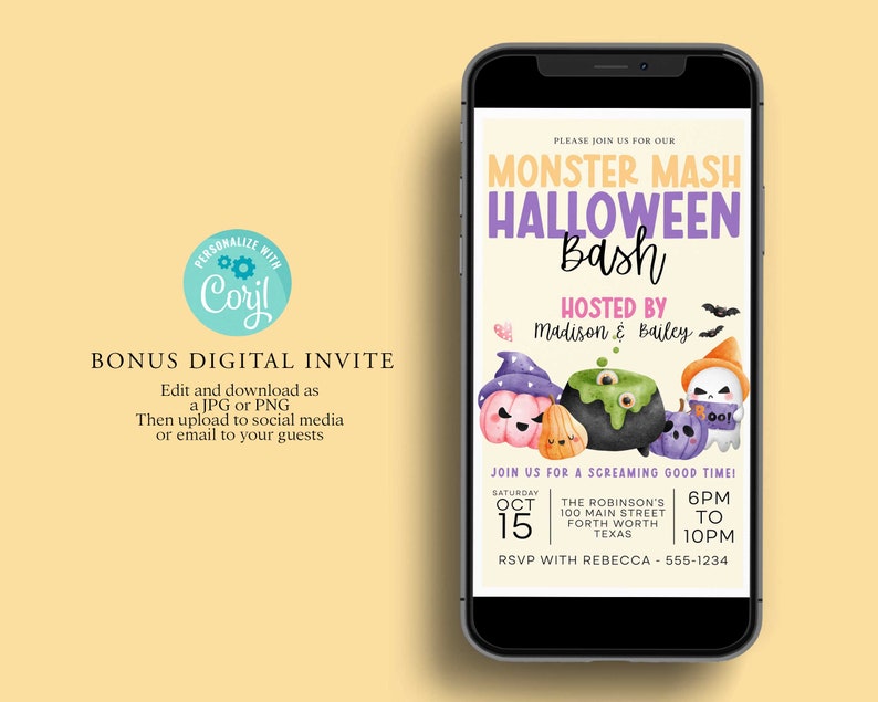 HALLOWEEN Party Flyer Editable Template, Spooky, Trick or Treat Party ...