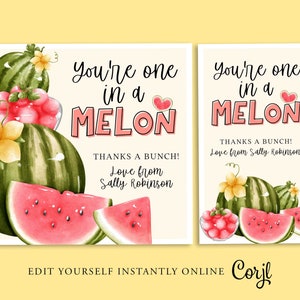 WATERMELON Appreciation Gift Tag, Teacher, Friends, Mothers Day ...