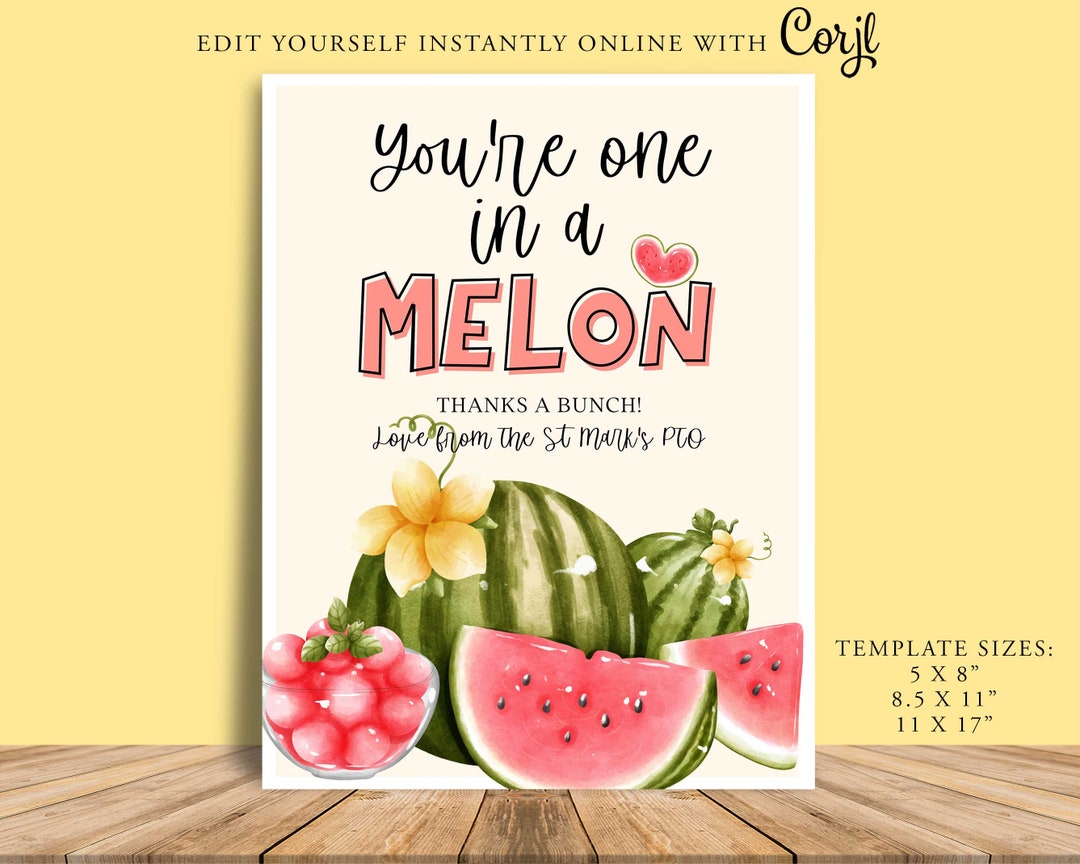 WATERMELON Appreciation Sign, Teacher Staff Nurse Volunteer ...