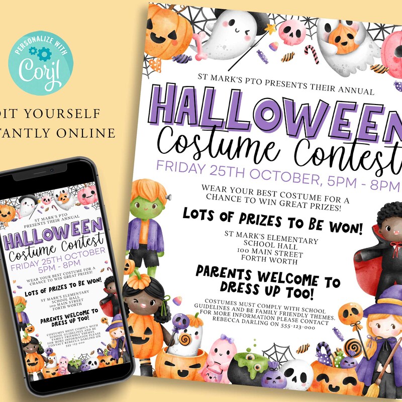 Halloween Costume Contest Flyer - Etsy