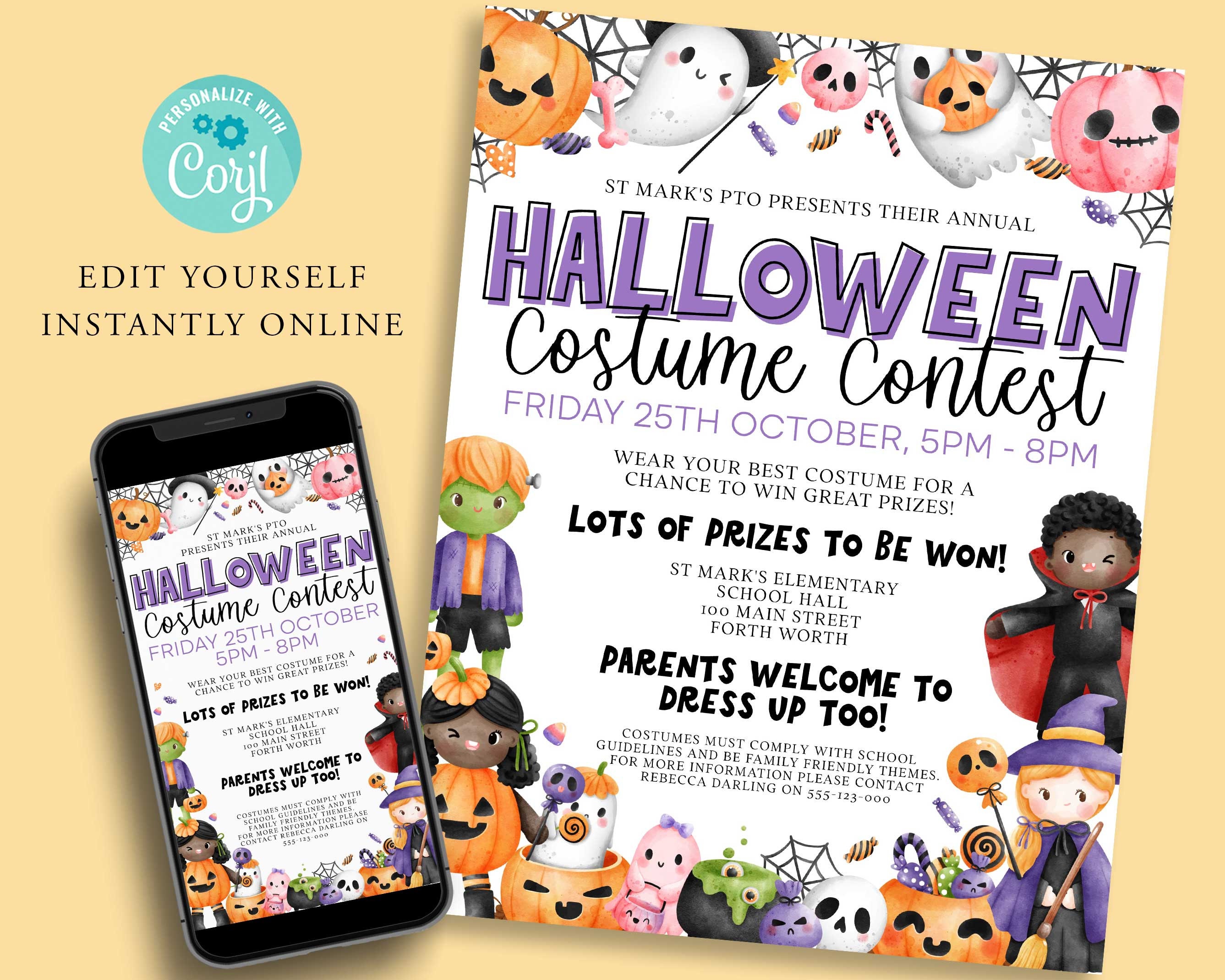 Costume Contest Flyer Halloween Costume Contest Flyer Etsy UK