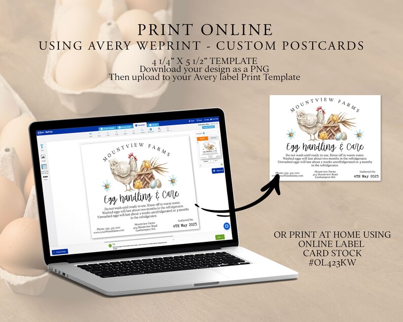 EGG HANDLING Instruction Card Template Fresh Egg Care Label - Etsy