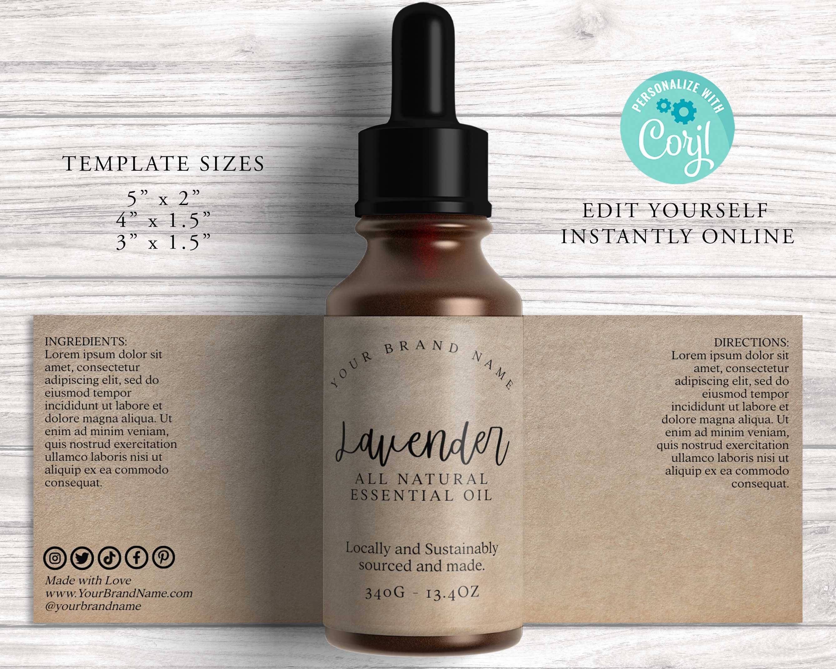 Handmade VINTAGE Dropper Bottle Label, Custom Product Label, Diy ...