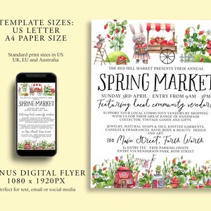 Editable SPRING MARKET Flyer Template, DIY Fundraiser, Community Fair ...