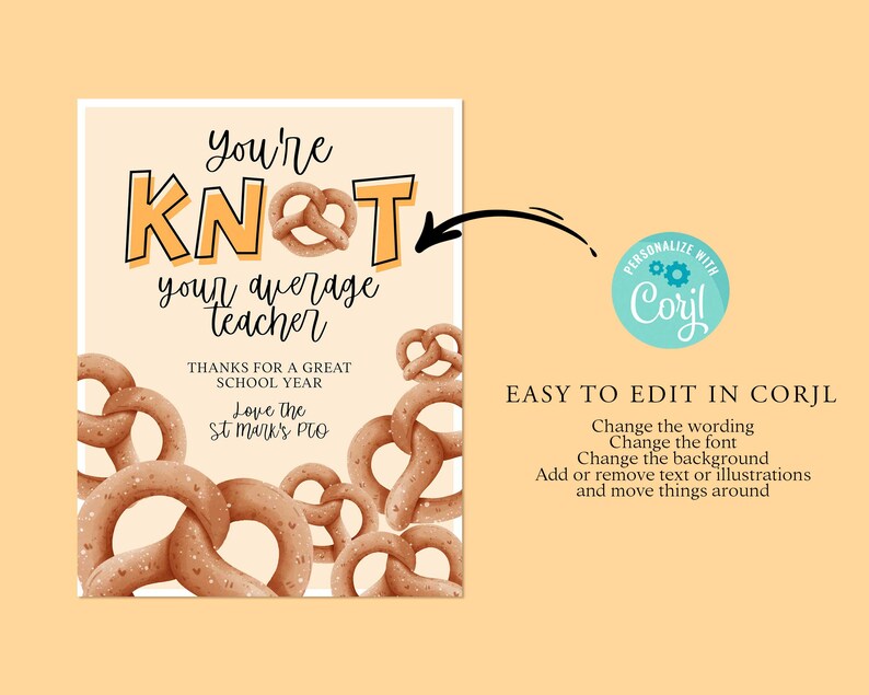 PRETZEL Appreciation Sign, Teacher Staff Nurse Volunteer Appreciation ...