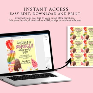 POPSICLE Appreciation Gift Tag, Teacher, Friends, Mothers Day ...