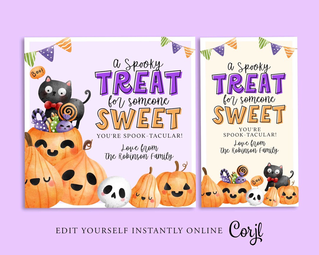 HALLOWEEN Appreciation Gift Tag, Teacher, Friends, Trick or Treat ...