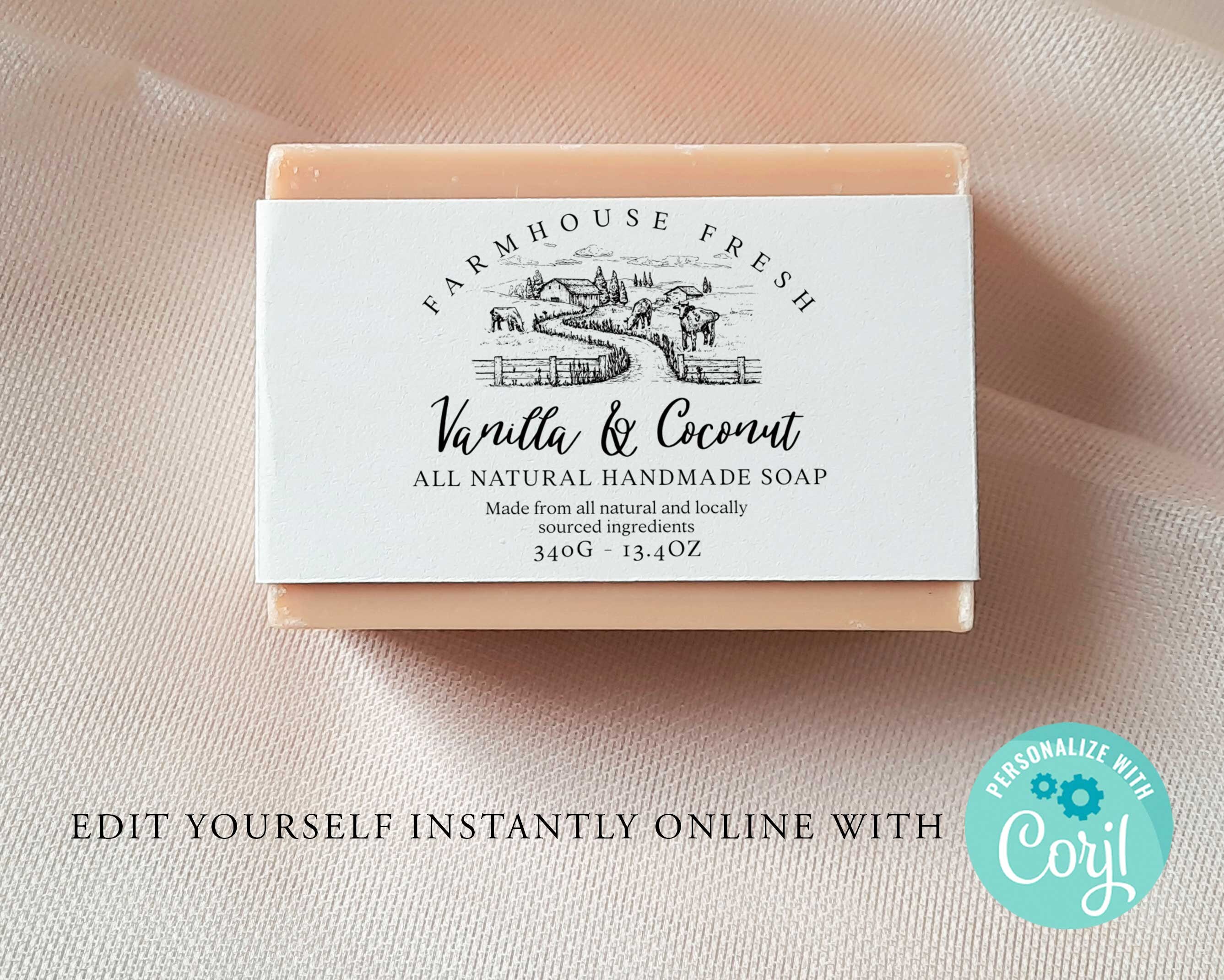 Vintage Farmhouse Editable Soap Label Custom Product Diy Etsy