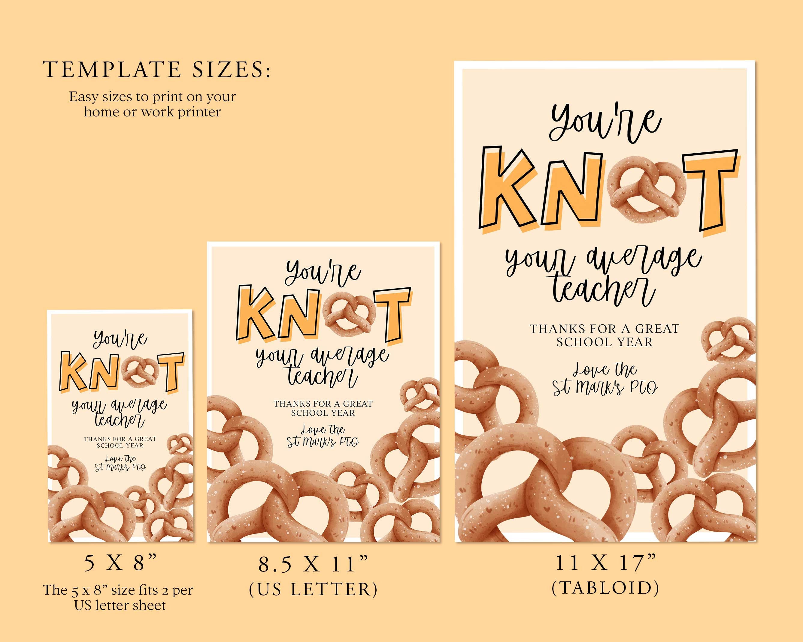 PRETZEL Appreciation Sign, Teacher Staff Nurse Volunteer Appreciation ...