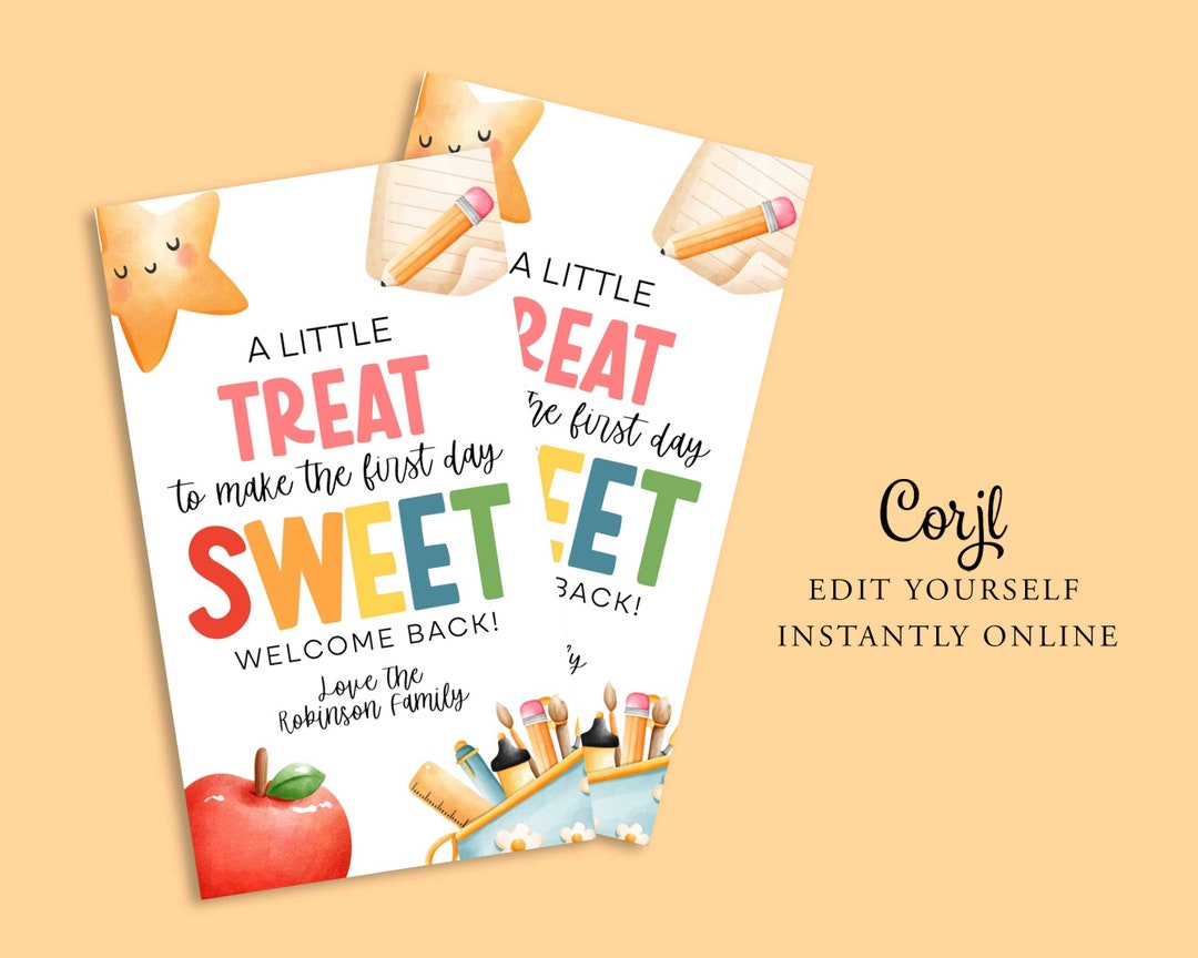 BACK to SCHOOL Treat Appreciation Gift Tag, Teacher, Friends Thankyou ...