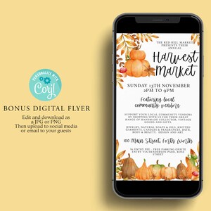 Editable HARVEST MARKET Flyer Template, DIY Market, Event Poster, Fall ...