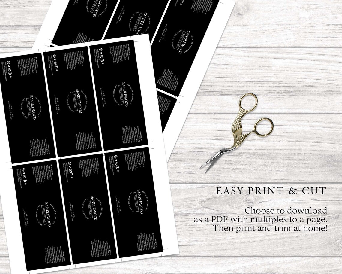 ORGANIC Dropper Bottle Label, MODERN Custom Product Label, Diy ...