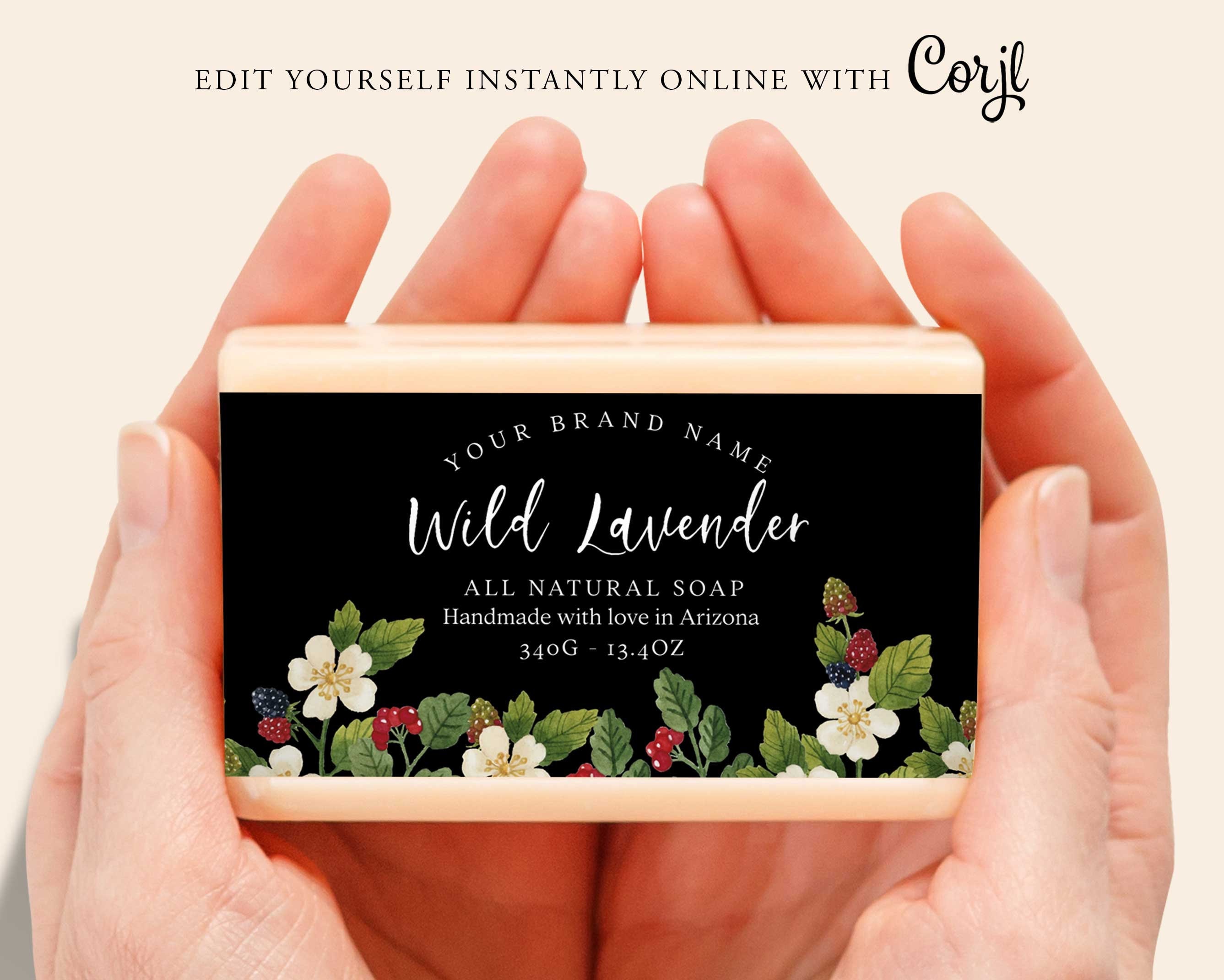 Vintage FLORAL Editable Soap Label, Custom Product, DIY Soap Label ...