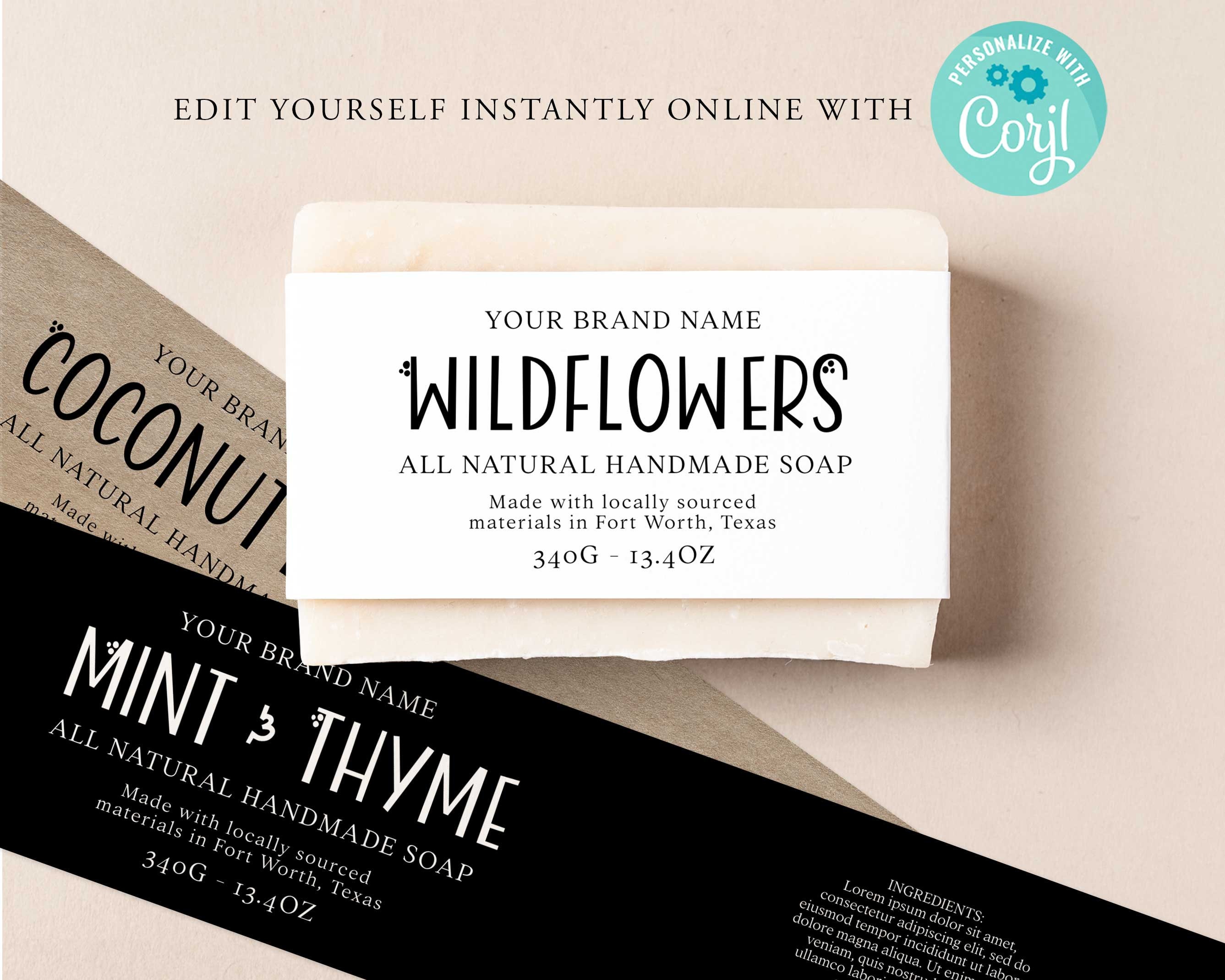 MODERN Editable Soap Label, Custom Product, DIY Soap Label, Homemade ...