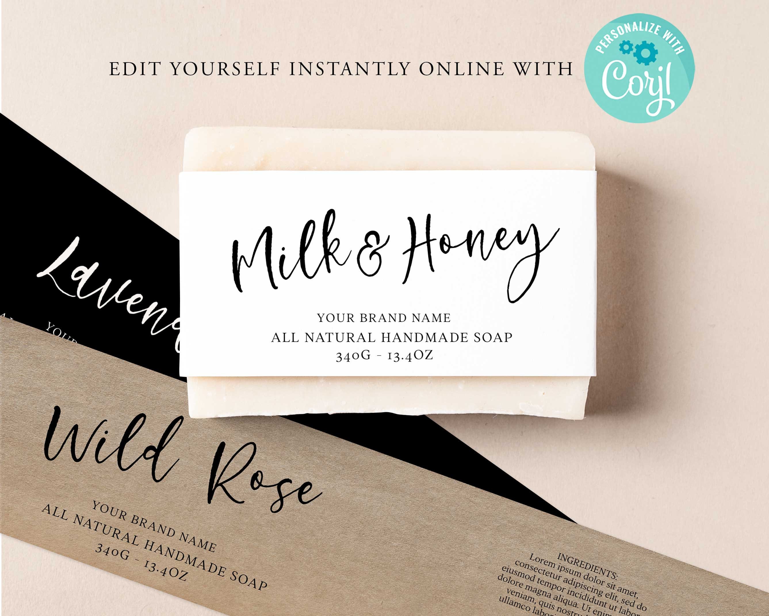 MODERN Editable Soap Label, Custom Product, DIY Soap Label, Homemade ...