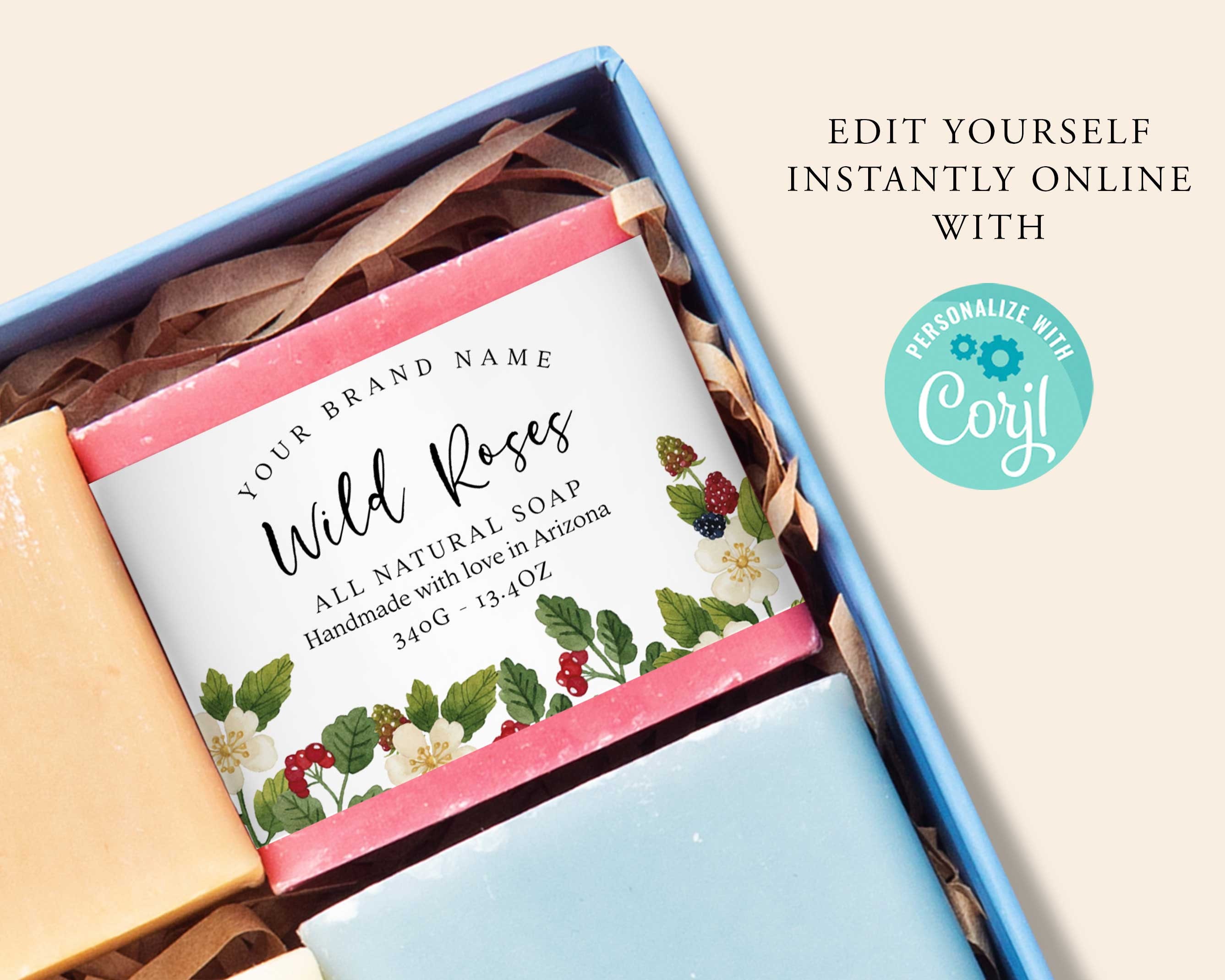 Vintage FLORAL Editable Soap Label, Custom Product, DIY Soap Label ...