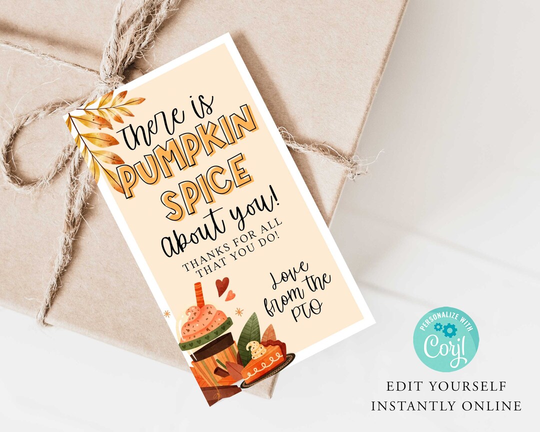 FALL Appreciation Gift Tag, Teacher, Friends, Thanksgiving Pumpkin ...
