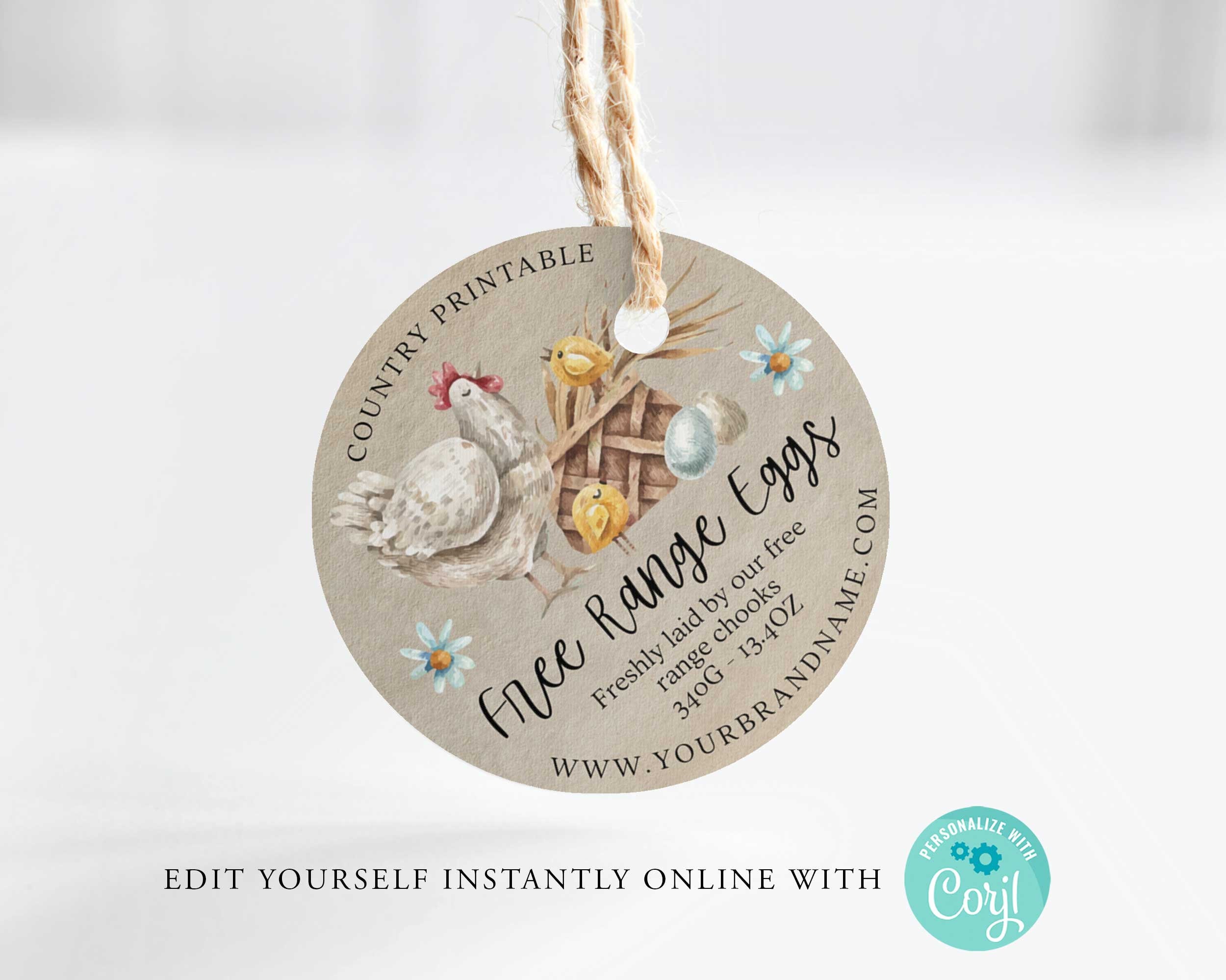 FARM Round Editable Product Sticker, FREE Range Egg Product Label, 3 2 ...