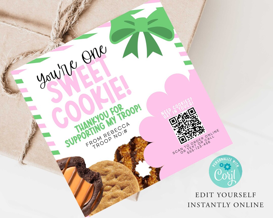 ABC TROOP Cookie Thankyou Gift Tag, Appreciation, Order Tag, Price List ...