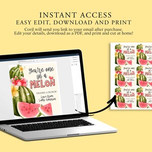 WATERMELON Appreciation Gift Tag, Teacher, Friends, Mothers Day ...