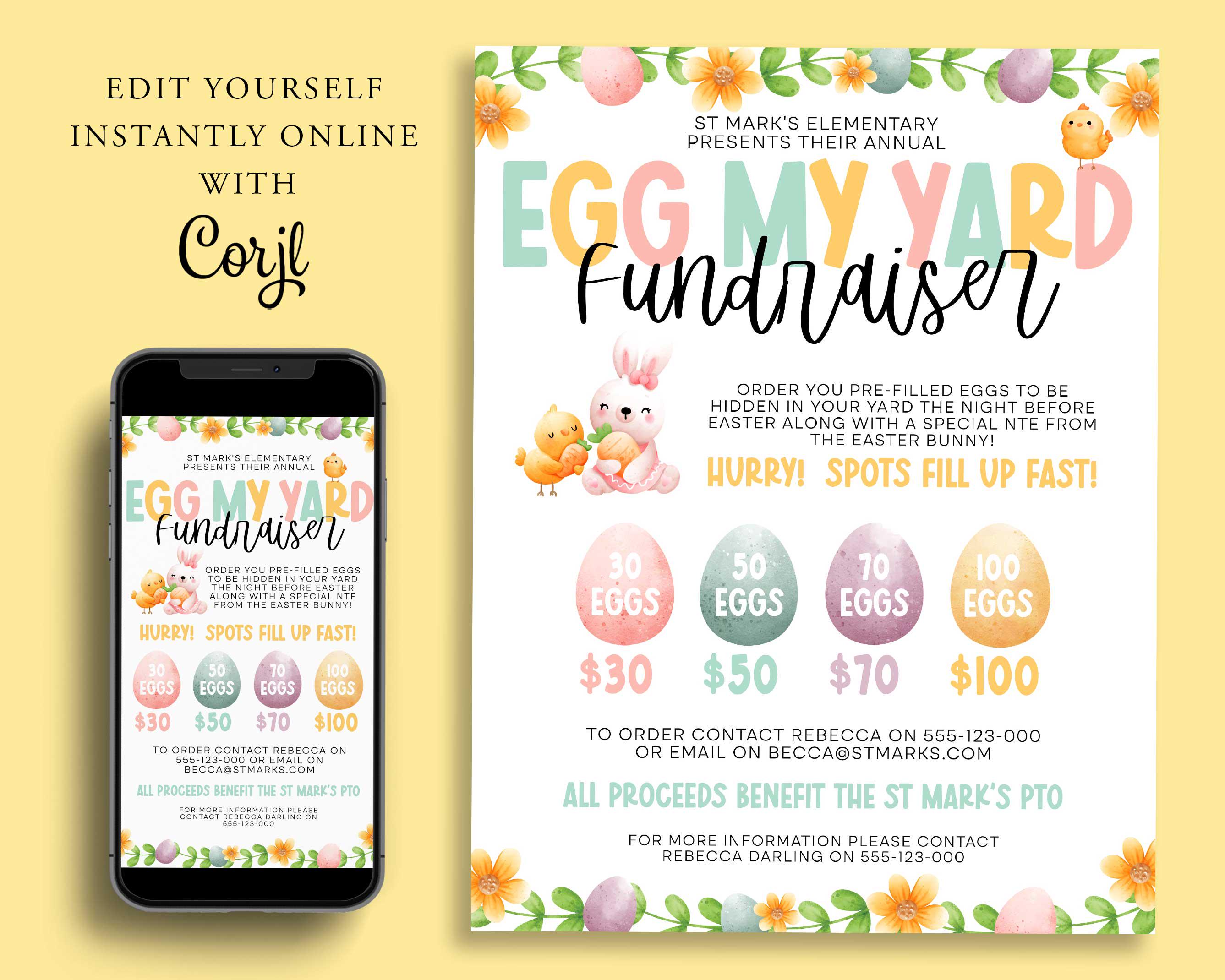 EGG MY YARD Fundraiser Flyer, Pta Pto, School Teacher Appreciation ...