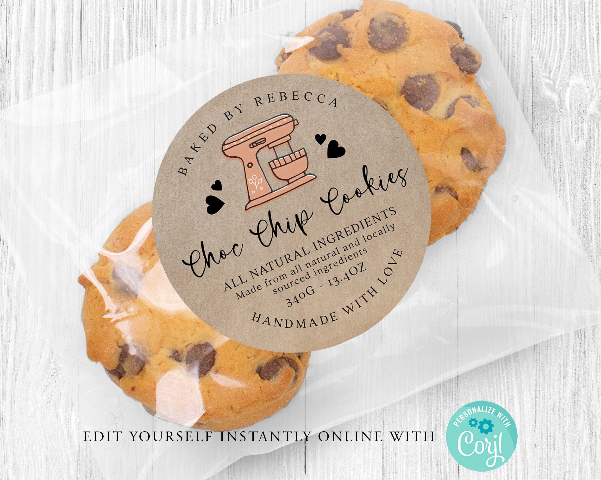 ROUND Baking Editable Product Sticker, Baked Goods Custom Product Label ...
