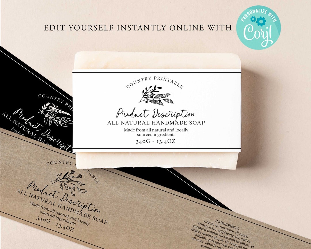 Vintage FLORAL Editable Soap Label, Custom Product, DIY Soap Label ...