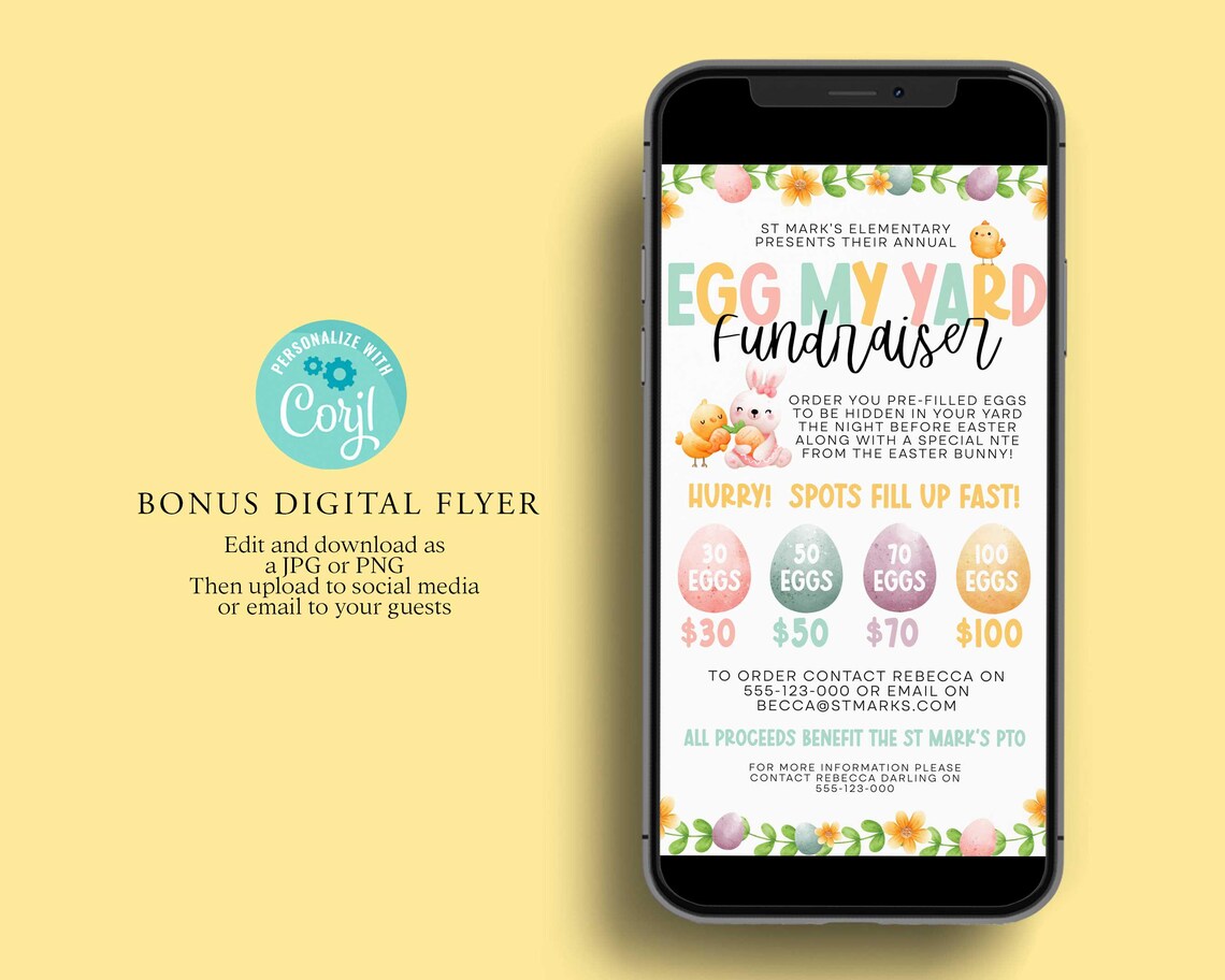EGG MY YARD Fundraiser Flyer, Pta Pto, School Teacher Appreciation ...